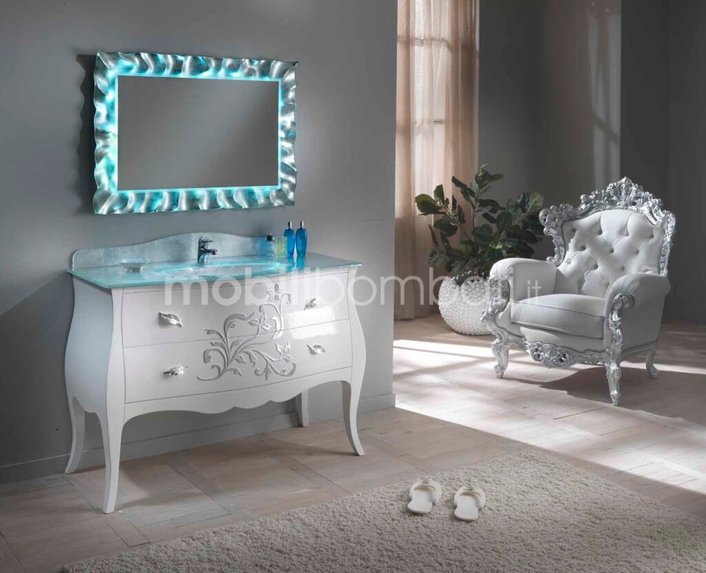 Baroque style vanity unit in carved wood