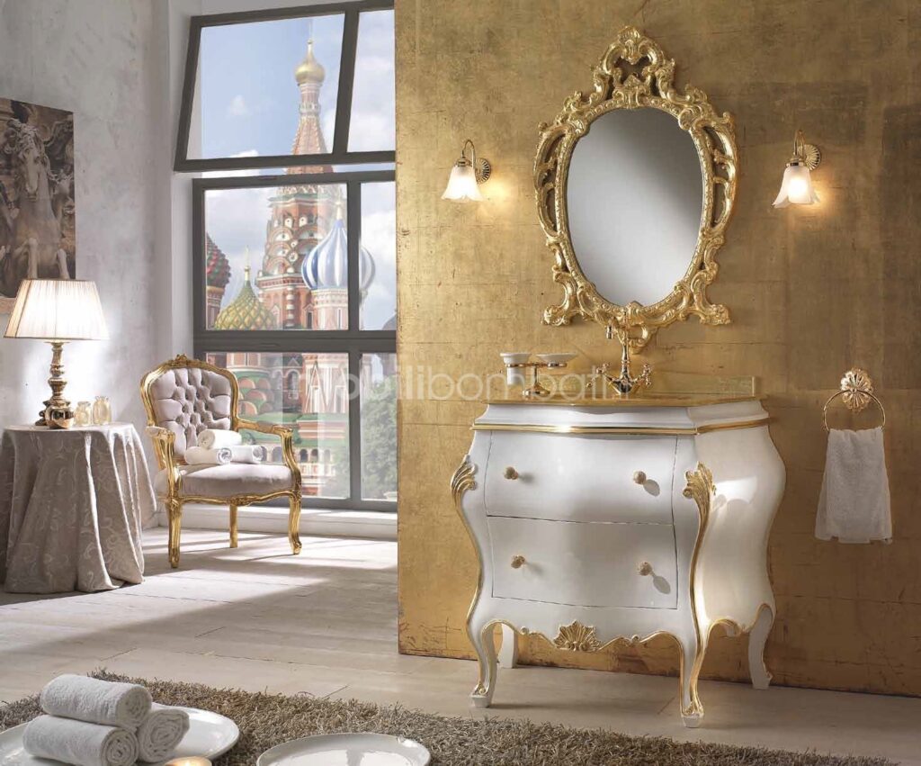Venetian baroque style vanity unit
